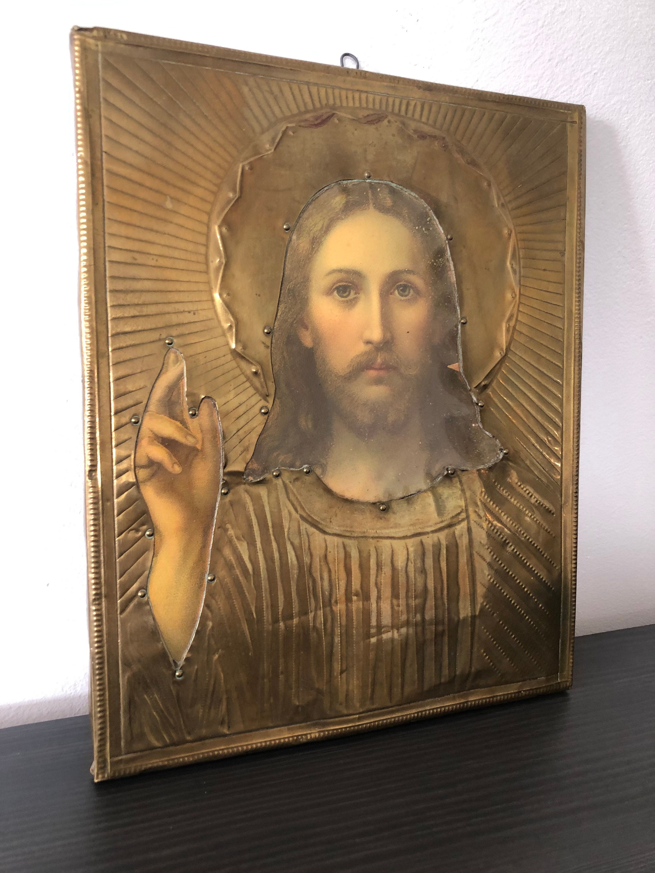 Old Icon of Jesus Christ Oliography - Etsy