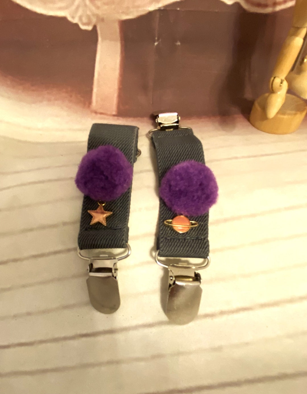 Special Grey N Purple Mitten Clips - Etsy