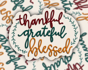 Thankful Sticker - Etsy