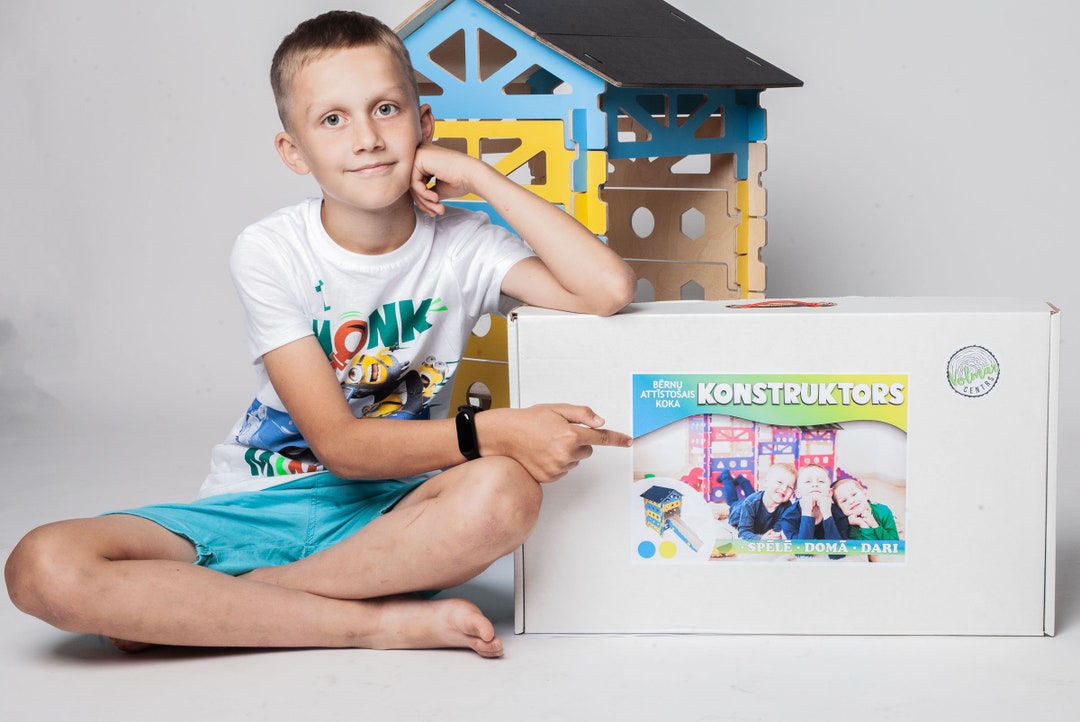 Wooden Constructor for Children Developing - Etsy