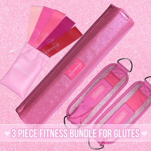 Pink Glitter Fitness Bundle for Glutes | Fitness Gift Basket | Barbell ...