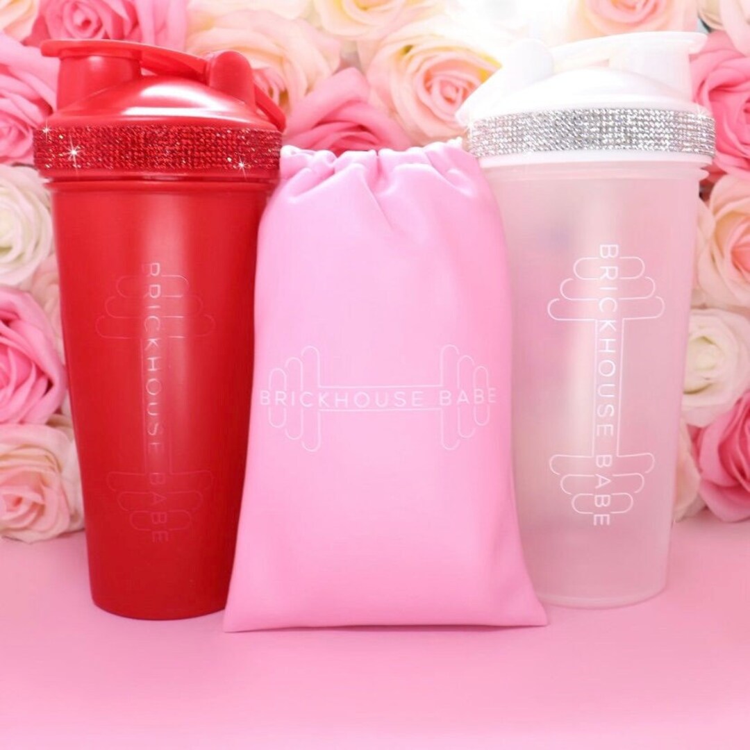Fitness Valentine Bundle Red Bling Shaker Bottle White Bling Shaker Cup ...