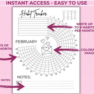 Habit Tracker Printable PDF, Seasonal, Monthly Habit Tracker Template ...