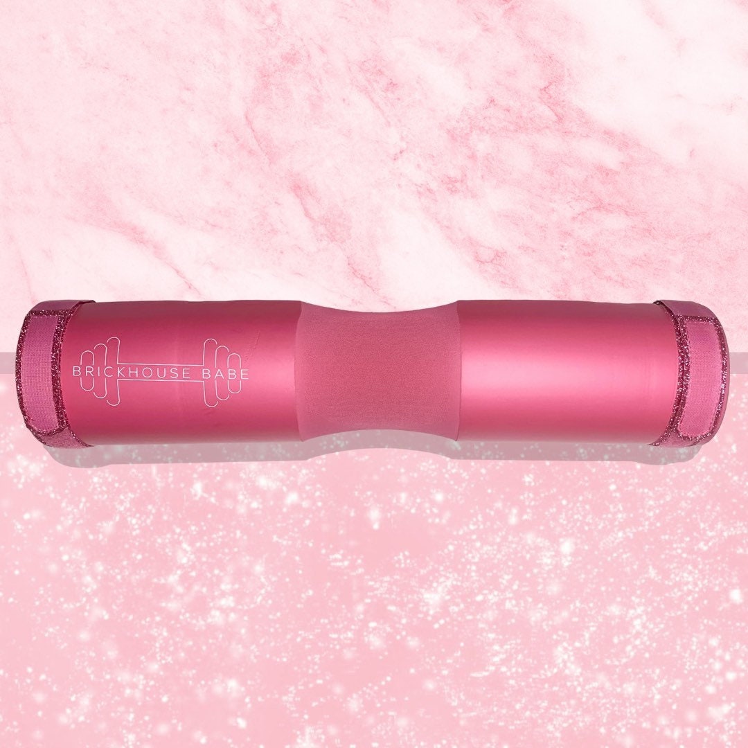 Pink Barbell Pad | W Glitter Straps | Carrying Bag | Pink Straps | Hip ...