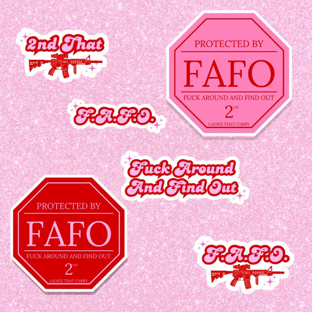 Pink FAFO Sticker, Protected By, 2nd Amendment Sticker, Blue Ally ...