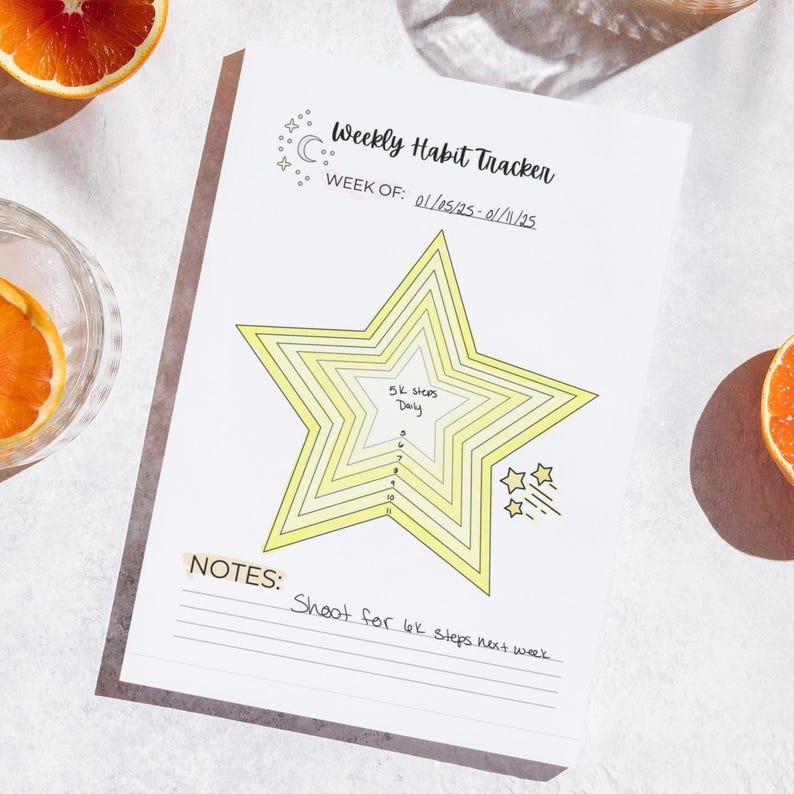Habit Tracker Printable PDF, Daily, Cute Weekly Habit Tracker Template ...
