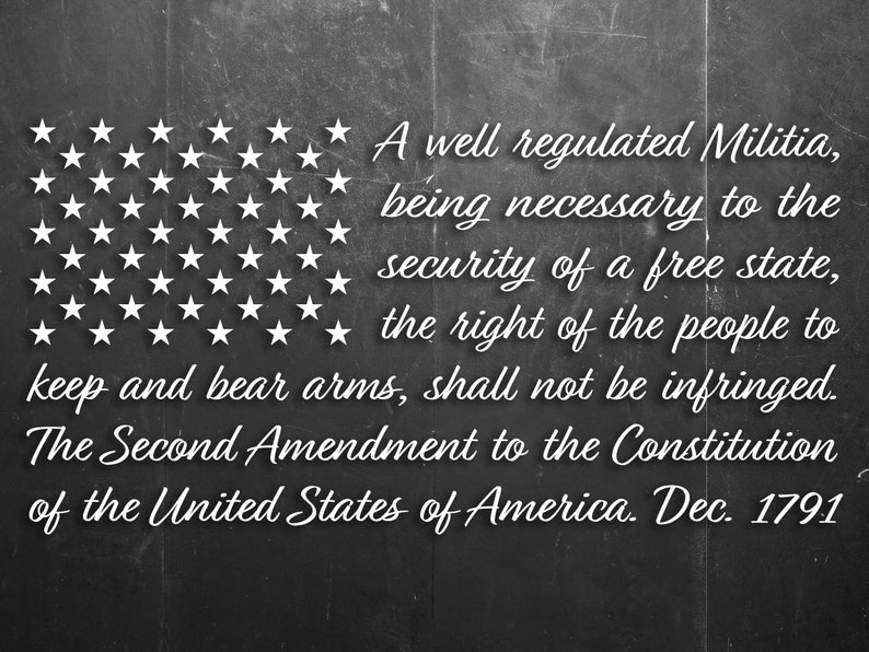 American Flag 2nd Amendment to the Constitution Text Vinyl Window/car ...