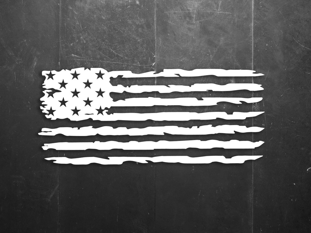 Distressed American Flag Vinyl Window/car/sign Decal DAMD - Etsy