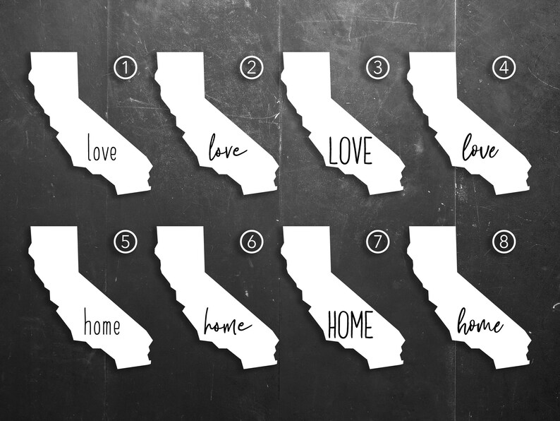 California State Home / Love Vinyl Window/car/sign Decal DSCA - Etsy