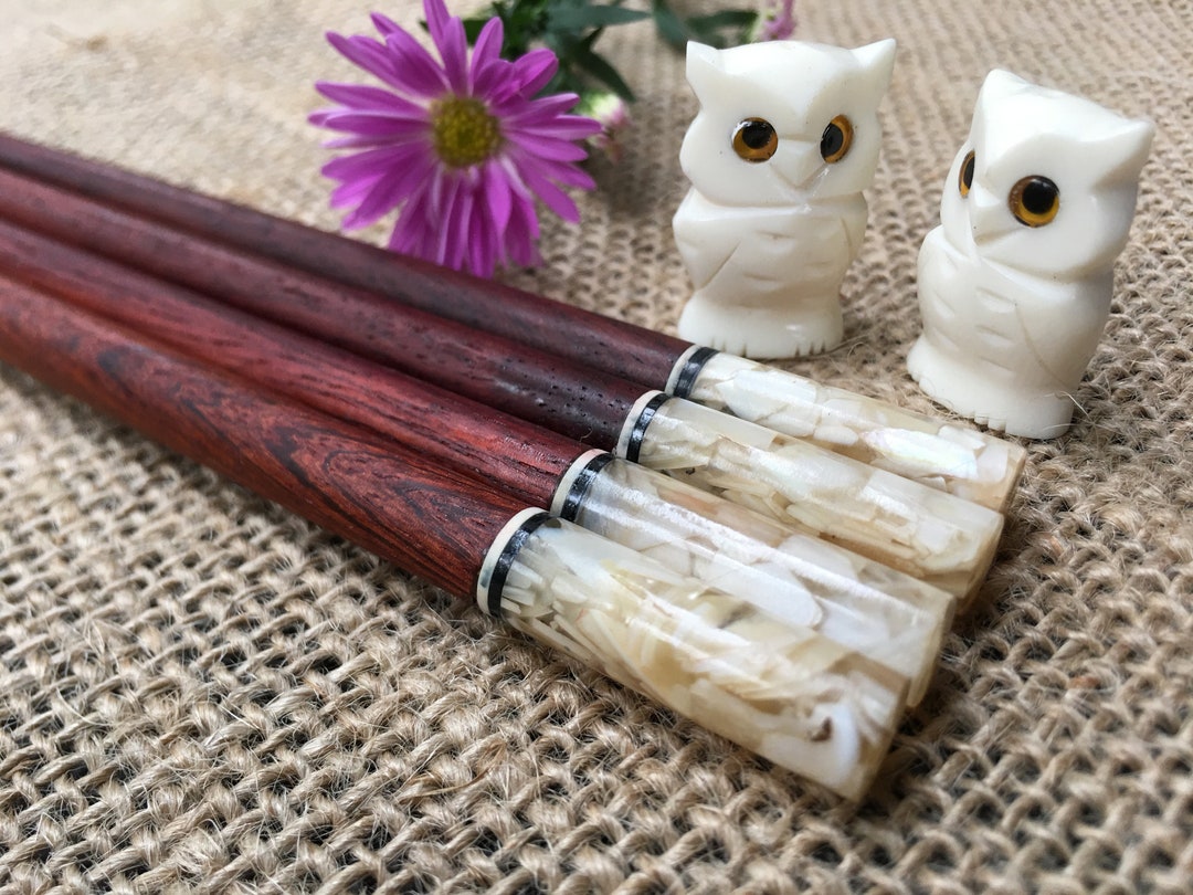 Combo 2 Chopsticks Set With Rests: 2 Pairs of Rosewood Chopsticks and 2 ...