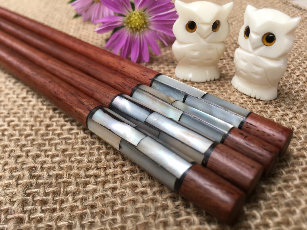 Combo 2 Chopsticks Set With Rests: 2 Pairs of Rosewood Chopsticks and 2 ...