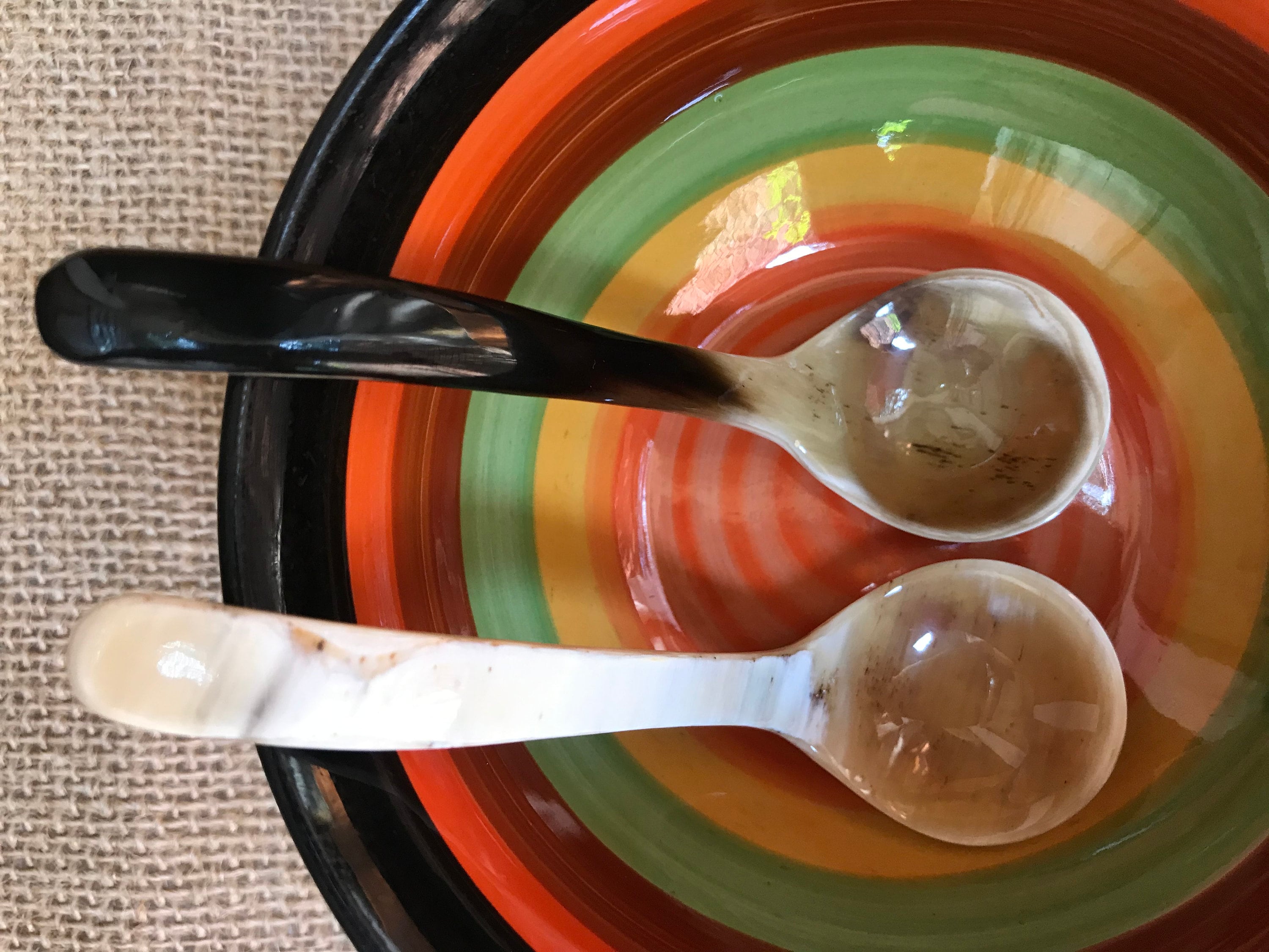 2 Spice Spoons Mini, Buffalo Spice Spoon Set , Buffalo Horn Spoon, Horn ...
