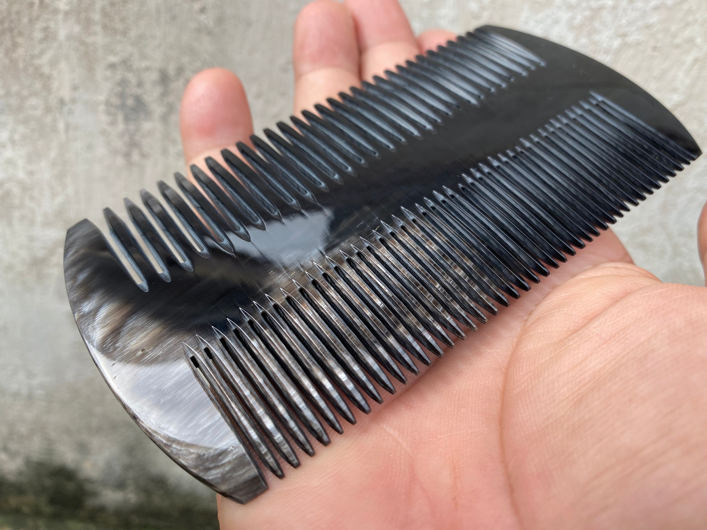 Big Size Dark Color Buffalo Horn Comb, Comb for Hair, Horn Comb, Anti ...