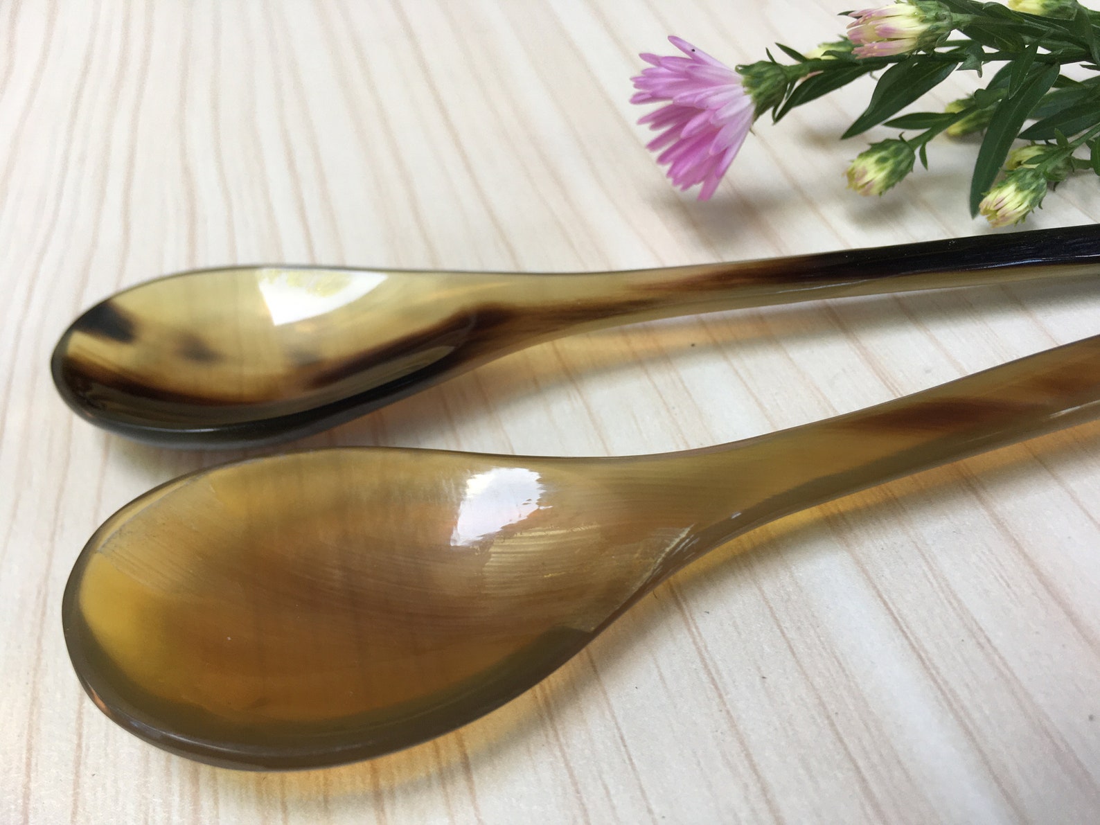 Combo 2 Horn Spoons Buffalo Horn Spoon Handmade Buffalo Horn | Etsy