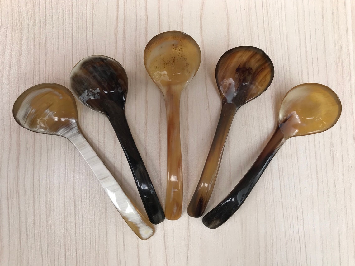 Combo 5 Tiny Spice Spoons Buffalo Horn Sugar Spoon Buffalo - Etsy