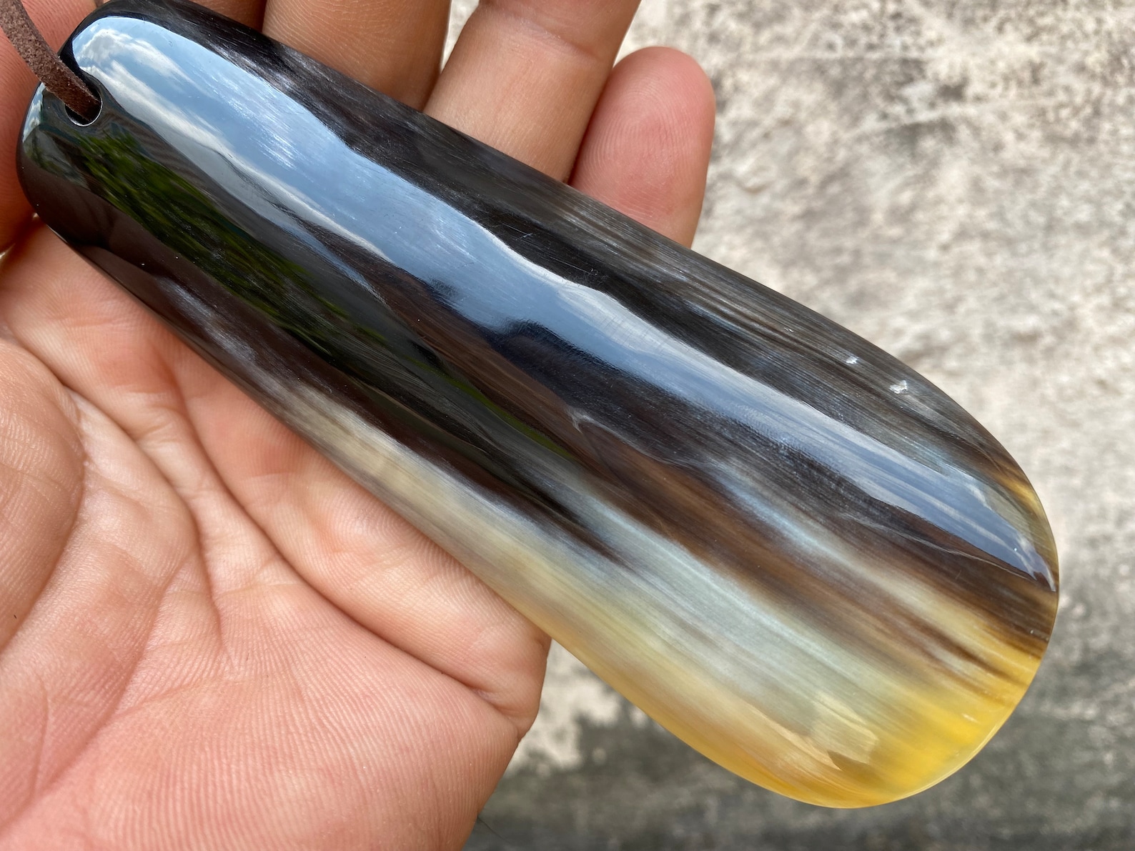 1 X Shoe Horn Personalized, Travel Engraved Buffalo Horn, Short Handle ...