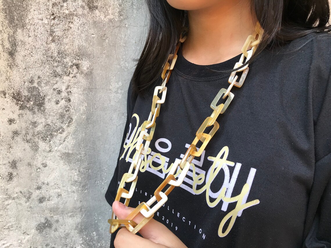 Buffalo Horn Chain Necklace Chunky Necklace Chunky Chain | Etsy