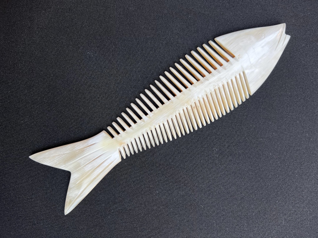 Rare Color Fish Comb From Buffalo Horn, Comb for Hair, Wedding Comb ...