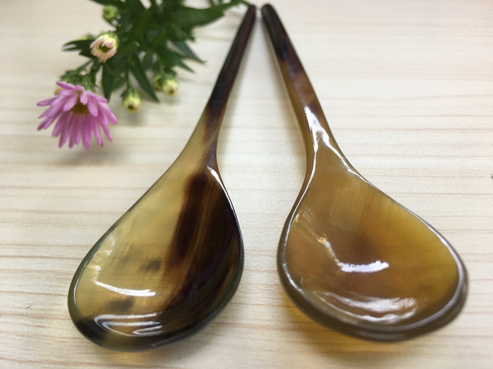 Combo 2 Horn Spoons Buffalo Horn Spoon Handmade Buffalo Horn | Etsy