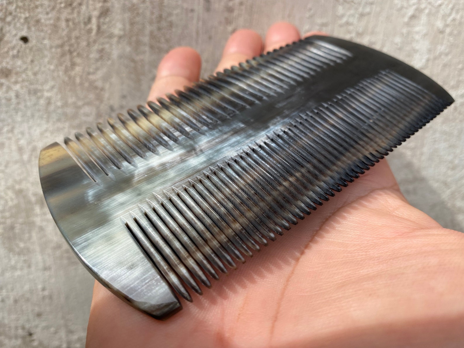 Big Size Dark Color Buffalo Horn Comb, Comb for Hair, Horn Comb, Anti ...
