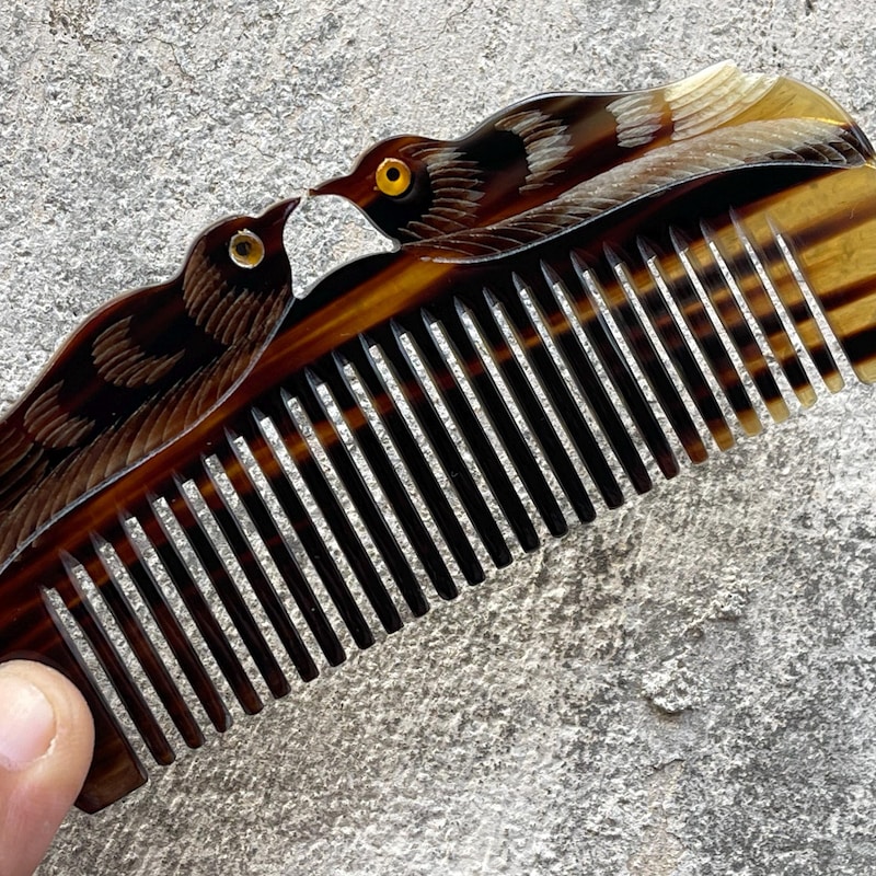 Horn Hair Comb Bird - Etsy