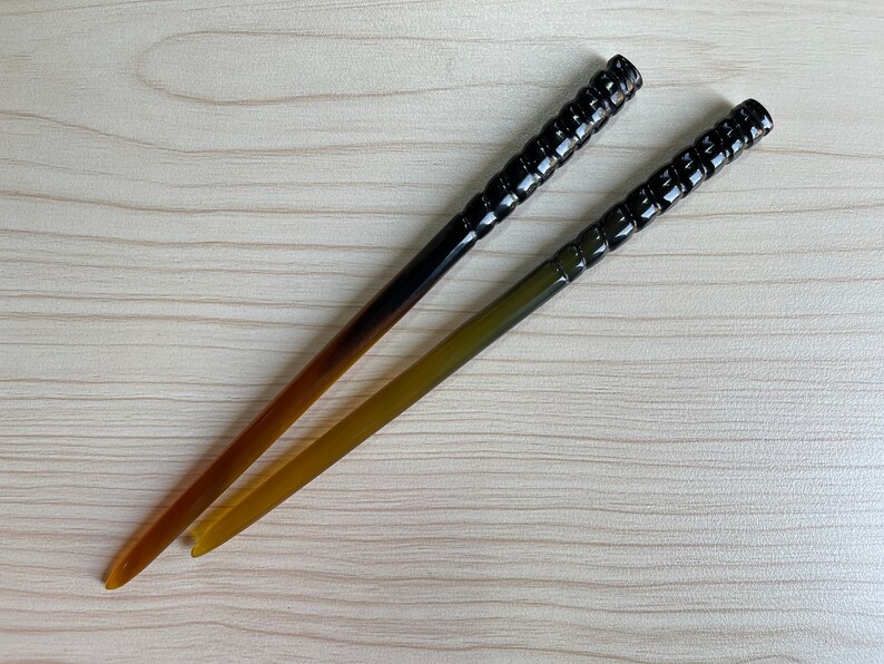 Pair of Beautiful Buffalo Horn Hair Sticks, Hair Accessory, Horn Hair ...