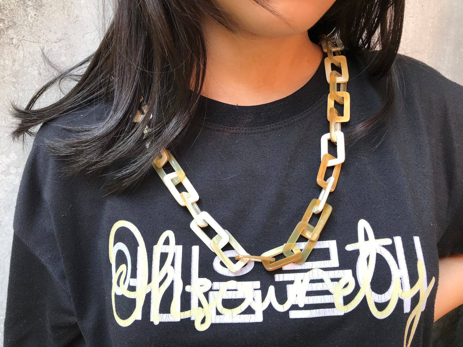 Buffalo Horn Chain Necklace Chunky Necklace Chunky Chain | Etsy