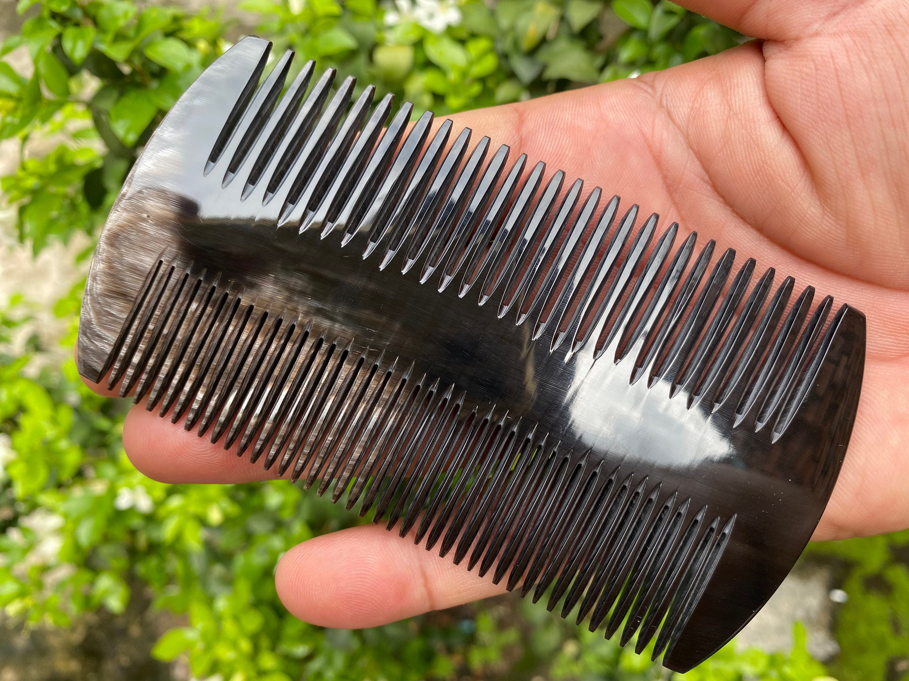Big Size Dark Color Buffalo Horn Comb, Comb for Hair, Horn Comb, Anti ...