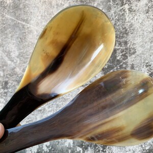 Combo 2 Big Horn Spoons, Buffalo Horn Spoon, Handmade Buffalo Horn ...