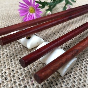 Combo 2 Chopsticks Set With Rests: 2 Pairs of Rosewood Chopsticks and 2 ...