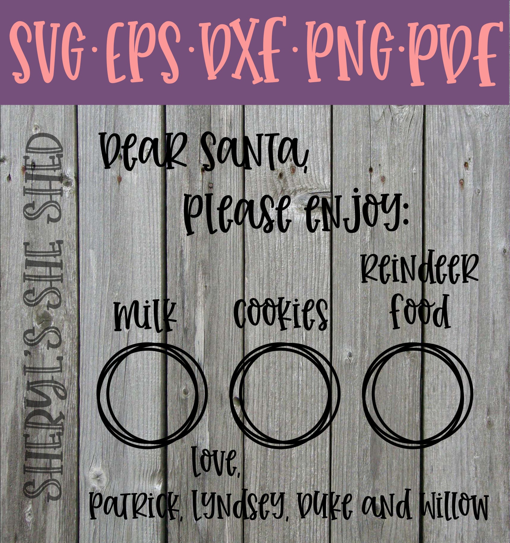 Santa Cookie Tray SVG Dxf PNG Eps PDF Digital Files for Cricut - Etsy