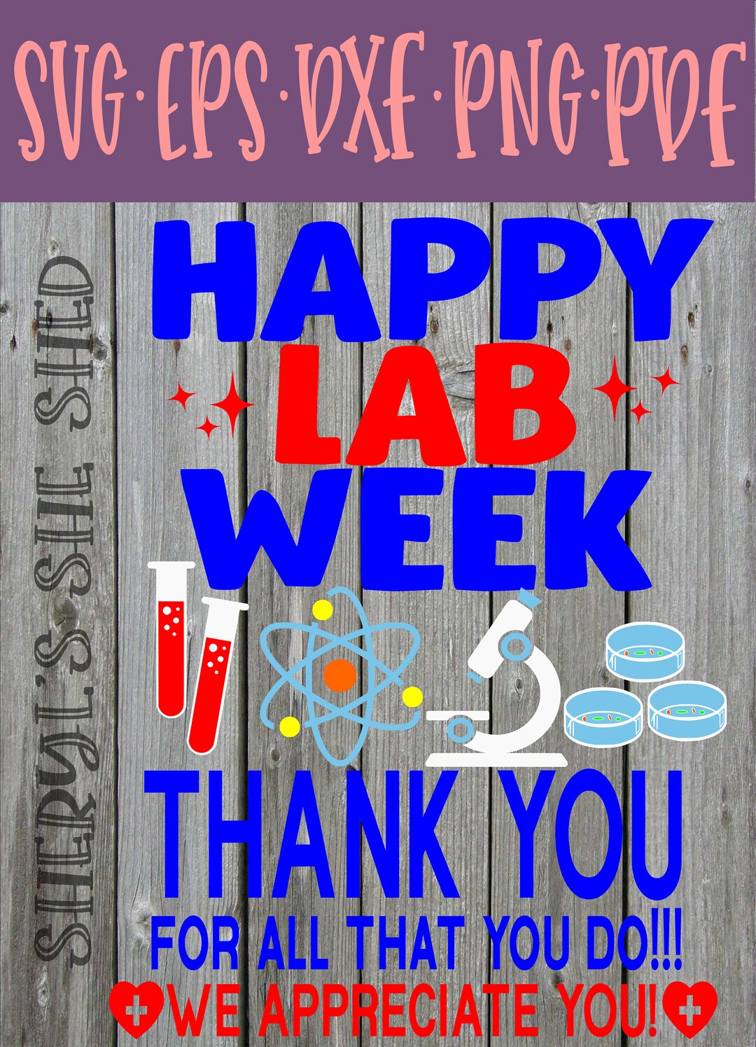 Happy Lab Week Microscope Petri Dish Test Tube Atom SVG Png DXF Pdf EPS ...