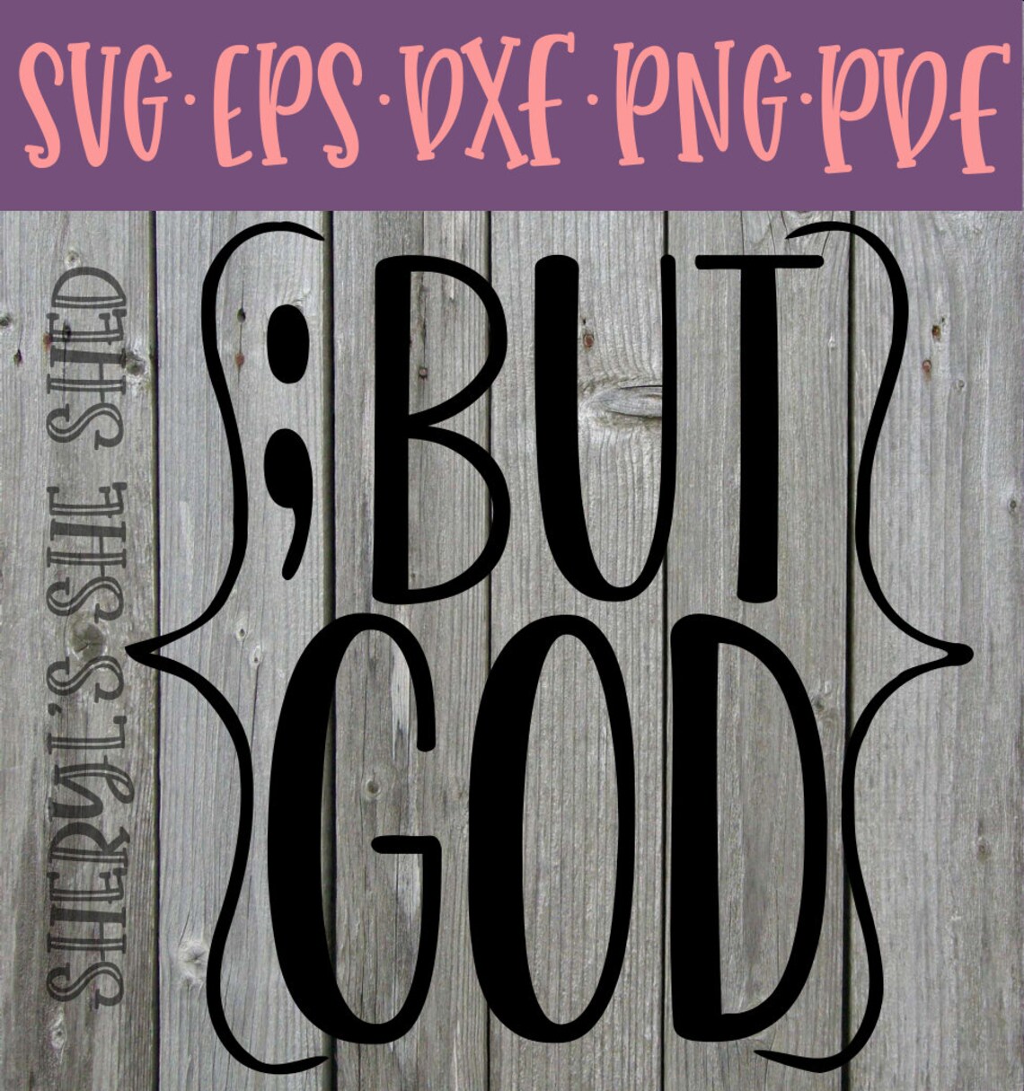 Semi-colon but God With Brackets Digital Cut or Printable | Etsy