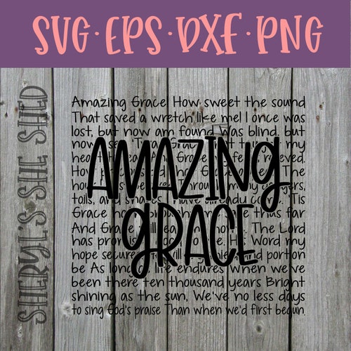 Amazing Grace PNG Digital Design for Screens or Sublimation - Etsy