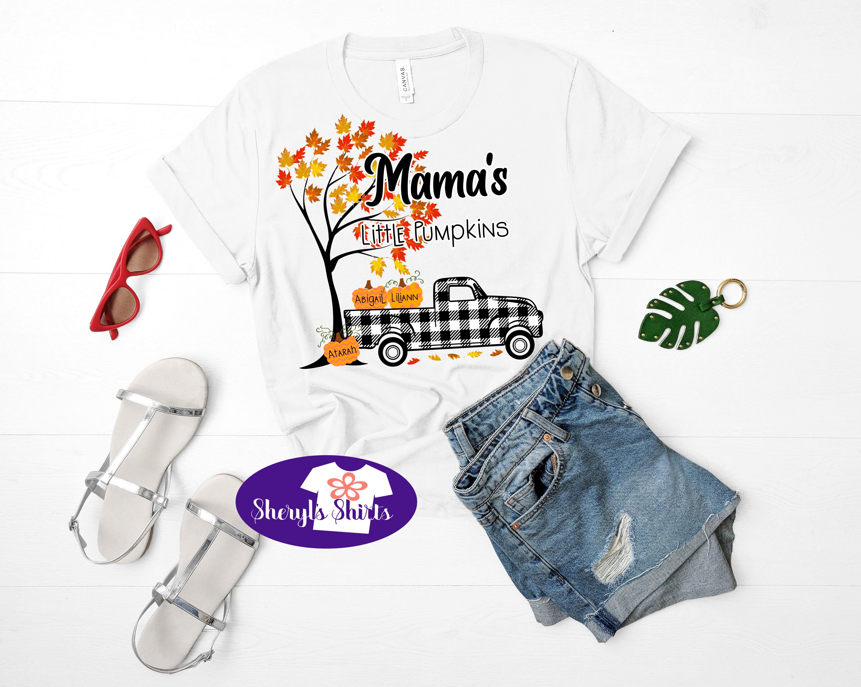 Layered Fall Buffalo Plaid Truck Falling Leaf Tree Pumpkins - Etsy