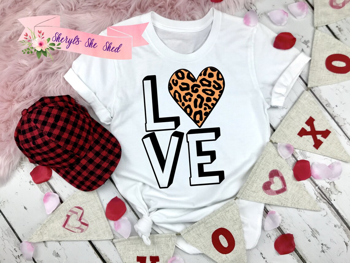 Love Leopard Heart SVG Eps PNG Dxf PDF Instant Download - Etsy