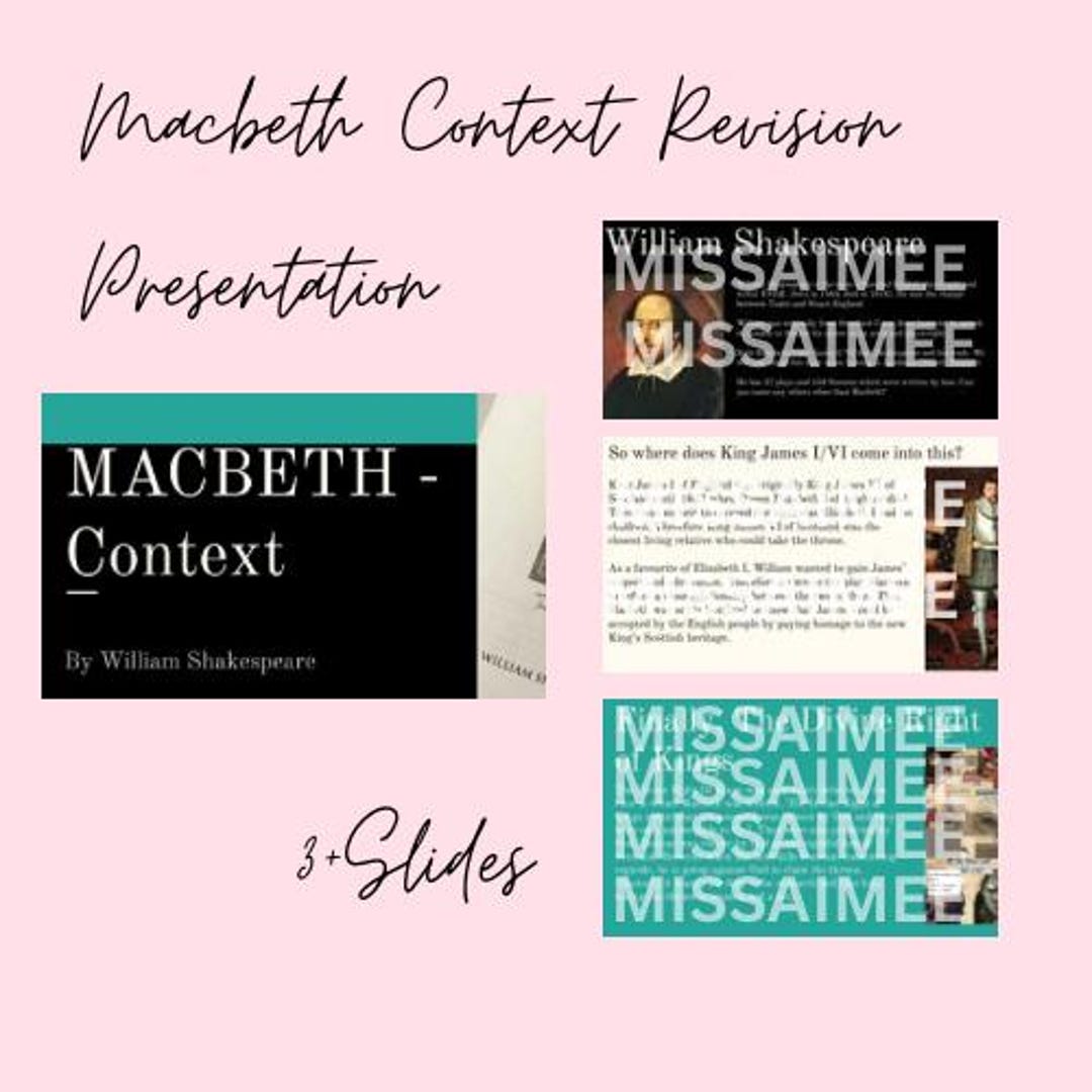 GCSE English Literature - MACBETH Context Revision Presentation Slides ...