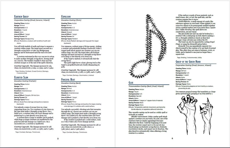 12 Strength Save Cantrips for Dnd 5e – Spellbook PDF for Wizards ...