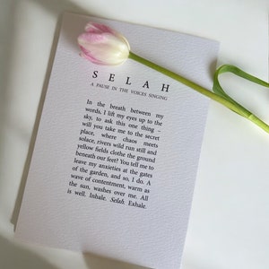 Selah – Original Poetry Print – A5 - Etsy