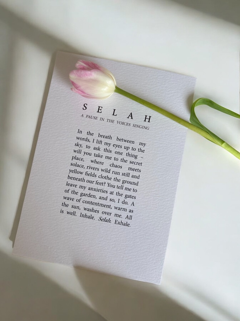 Selah – Original Poetry Print – A5 - Etsy