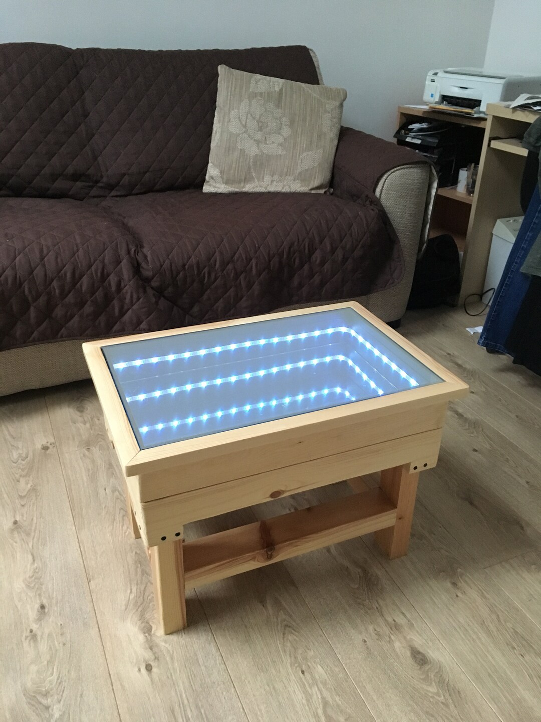 Handmade LED Infinity Mirror Table - Wooden Frame - Custom Made - Etsy