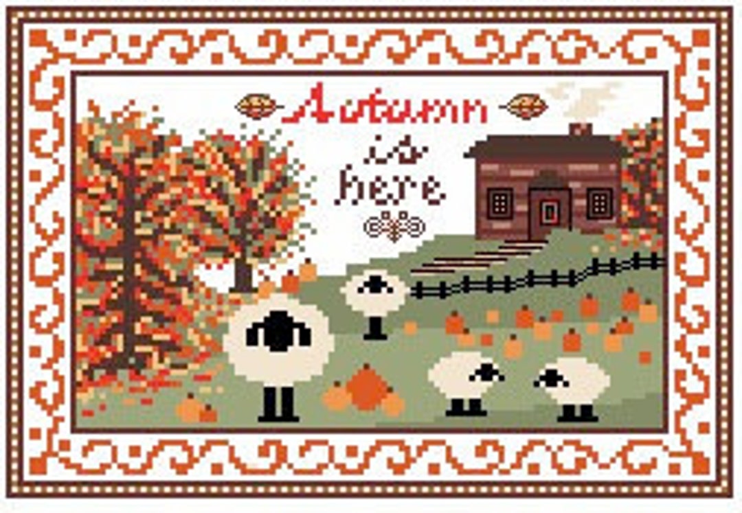 The Pumpkin Patch Cross Stitch Chart PDF Pattern Only - Etsy