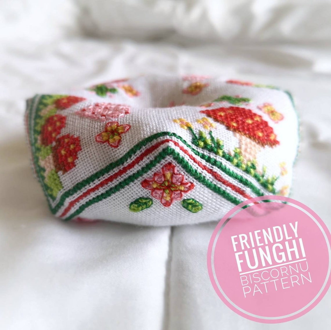 Friendly Funghi Biscornu Cross Stitch Pattern PDF Only - Etsy