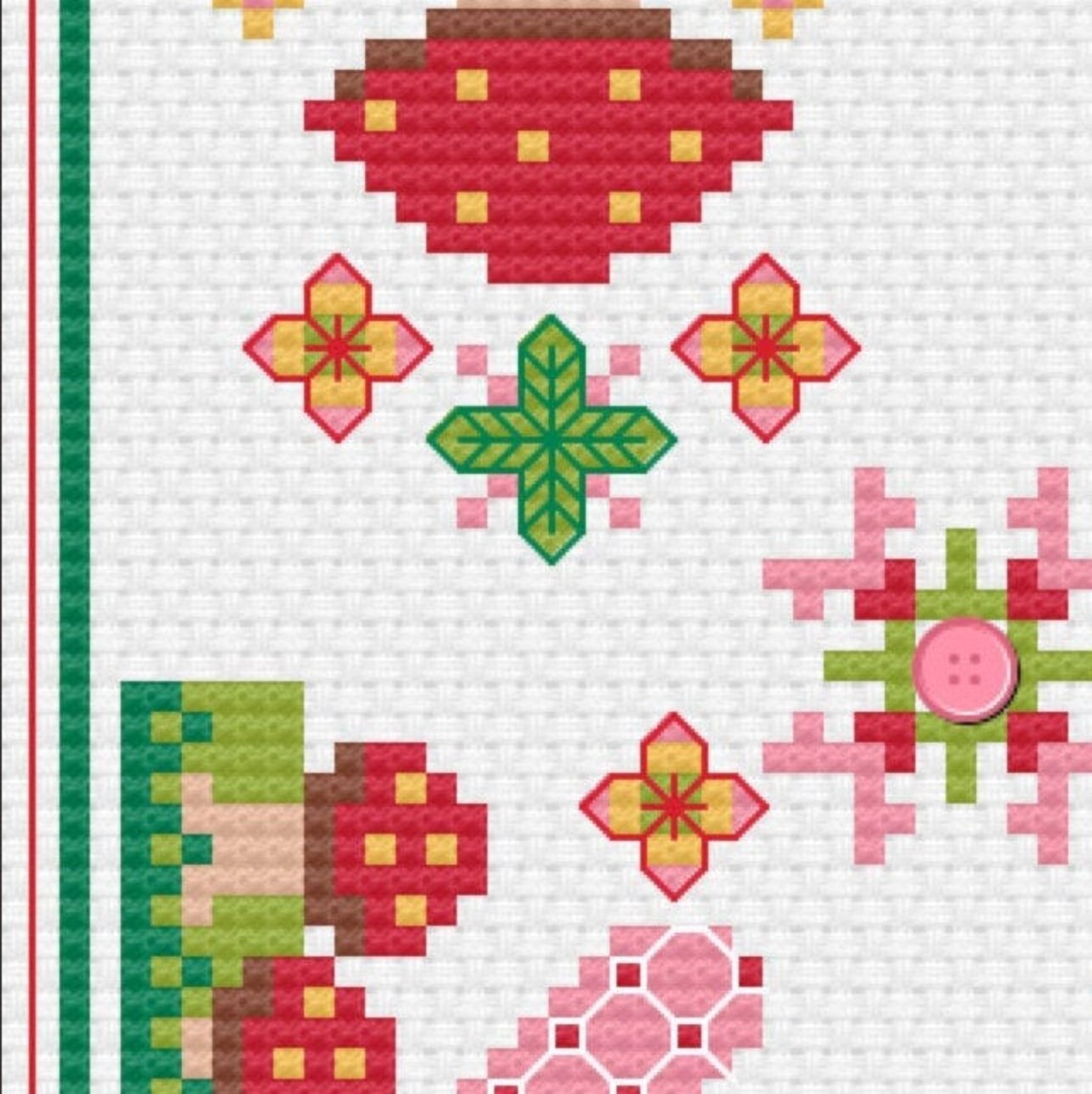 Friendly Funghi Biscornu Cross Stitch Pattern PDF Only - Etsy