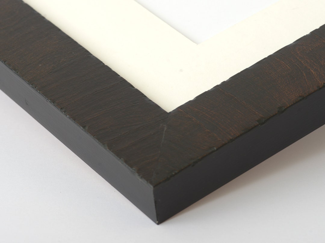 Distressed Olive Veneer Frame: Charcoal Stain, Real Wood, Custom Sizes ...