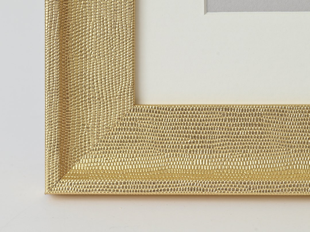 Shiny Gold Faux Lizard Skin Pattern | Picture Frame | Custom Sizes ...