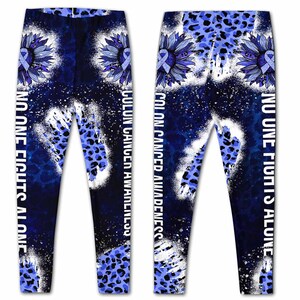 Colon Cancer Colorectal Cancer Awareness Ribbon Leggings for Women ...