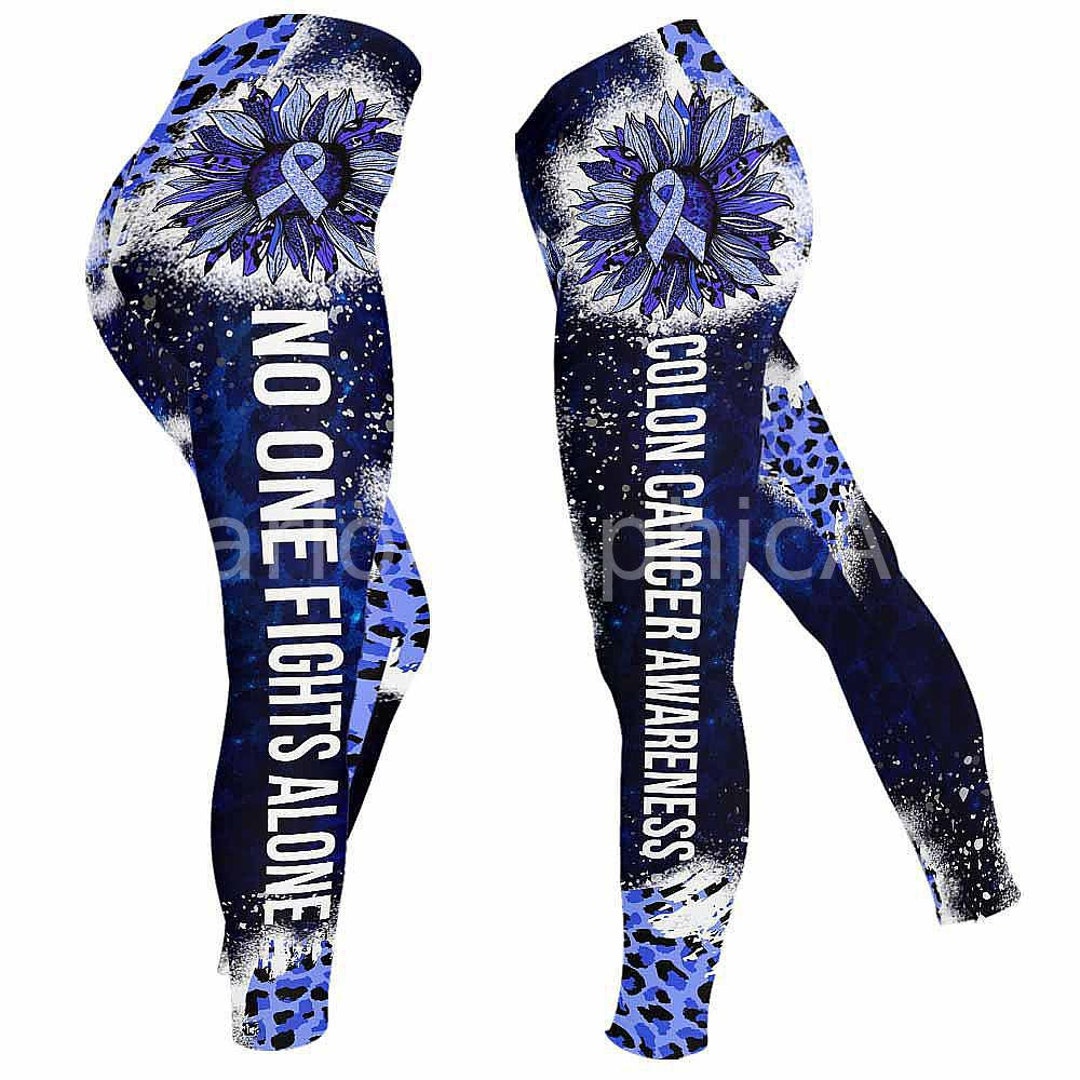 Colon Cancer Colorectal Cancer Awareness Ribbon Leggings for Women ...