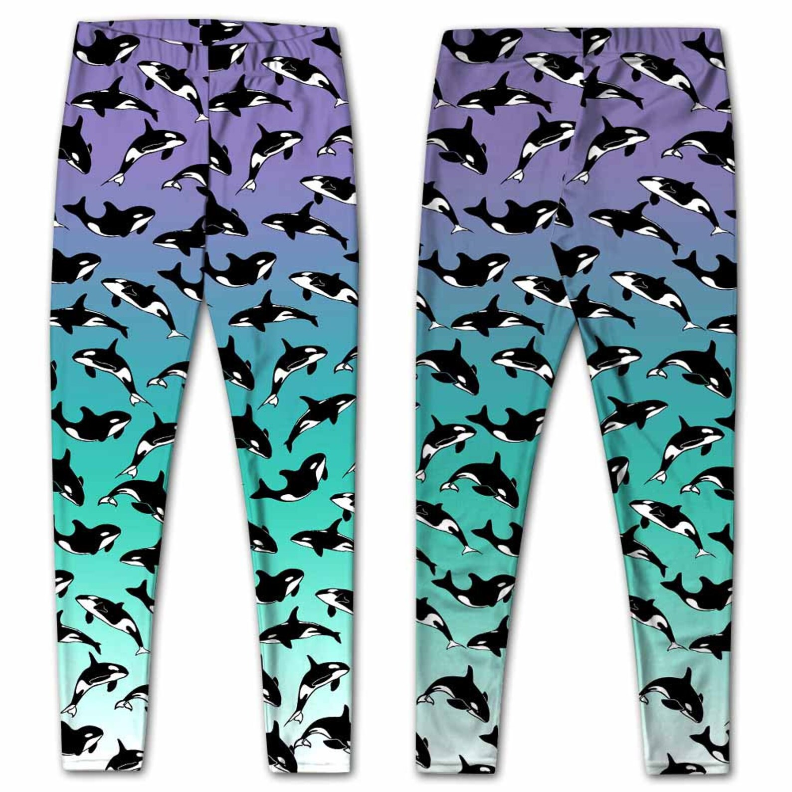 Orca Leggings for Women. Killer Whale Retro Color. Purple Blue | Etsy