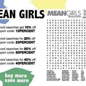 Mean Girls Inspired Word Search - Instant Digital Download Game PDF ...
